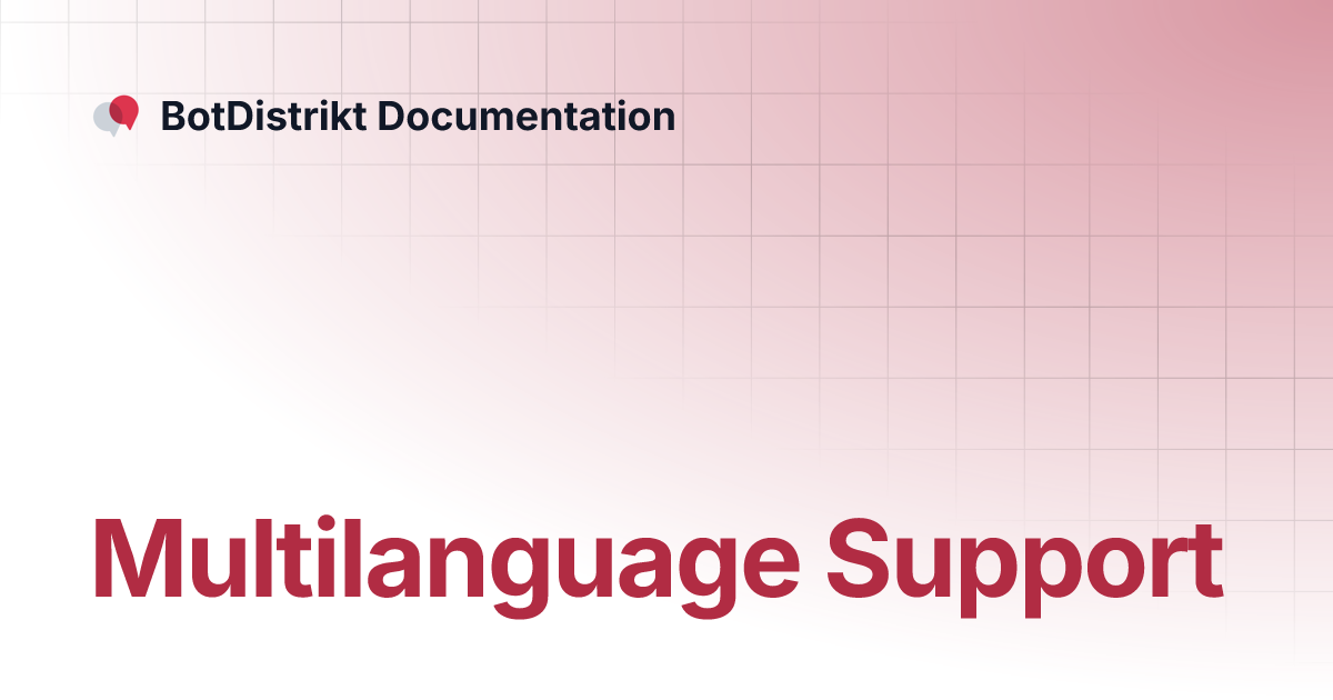 Multilanguage Support | BotDistrikt Documentation