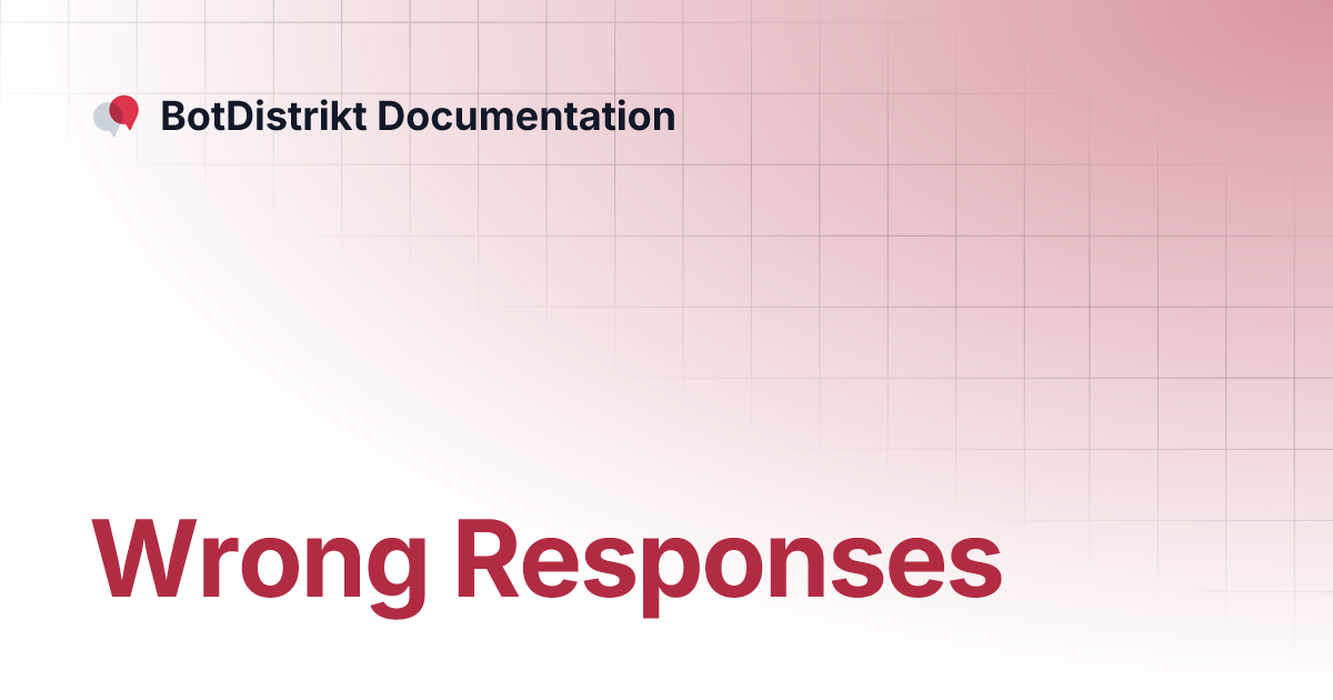Wrong Responses | BotDistrikt Documentation